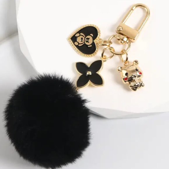 Bag Charm | Accessories | Pom Pom Bag Charm Keychain Purse Teddy Bear ...